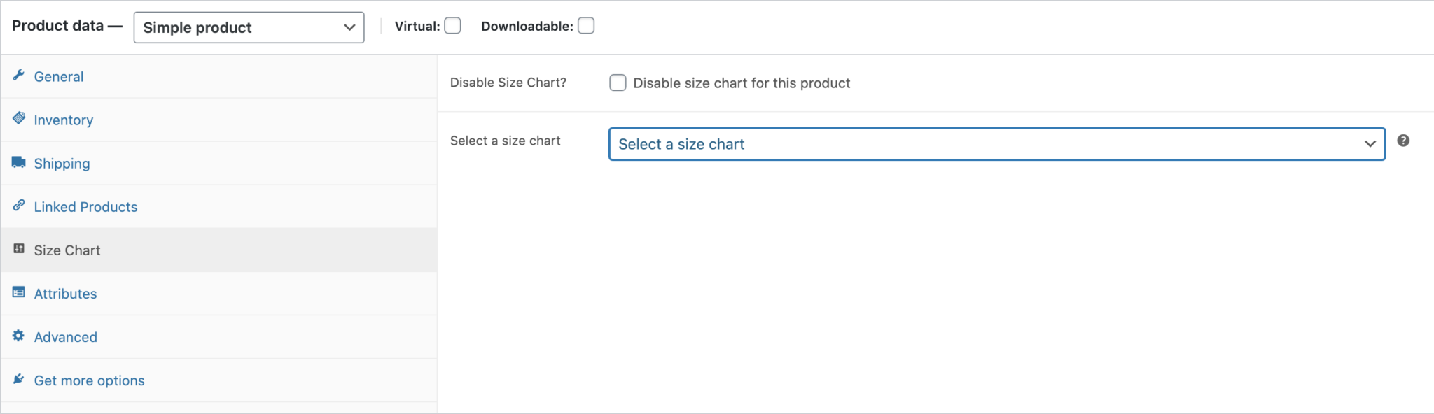 Showing the Size Chart - WpBean Documentation