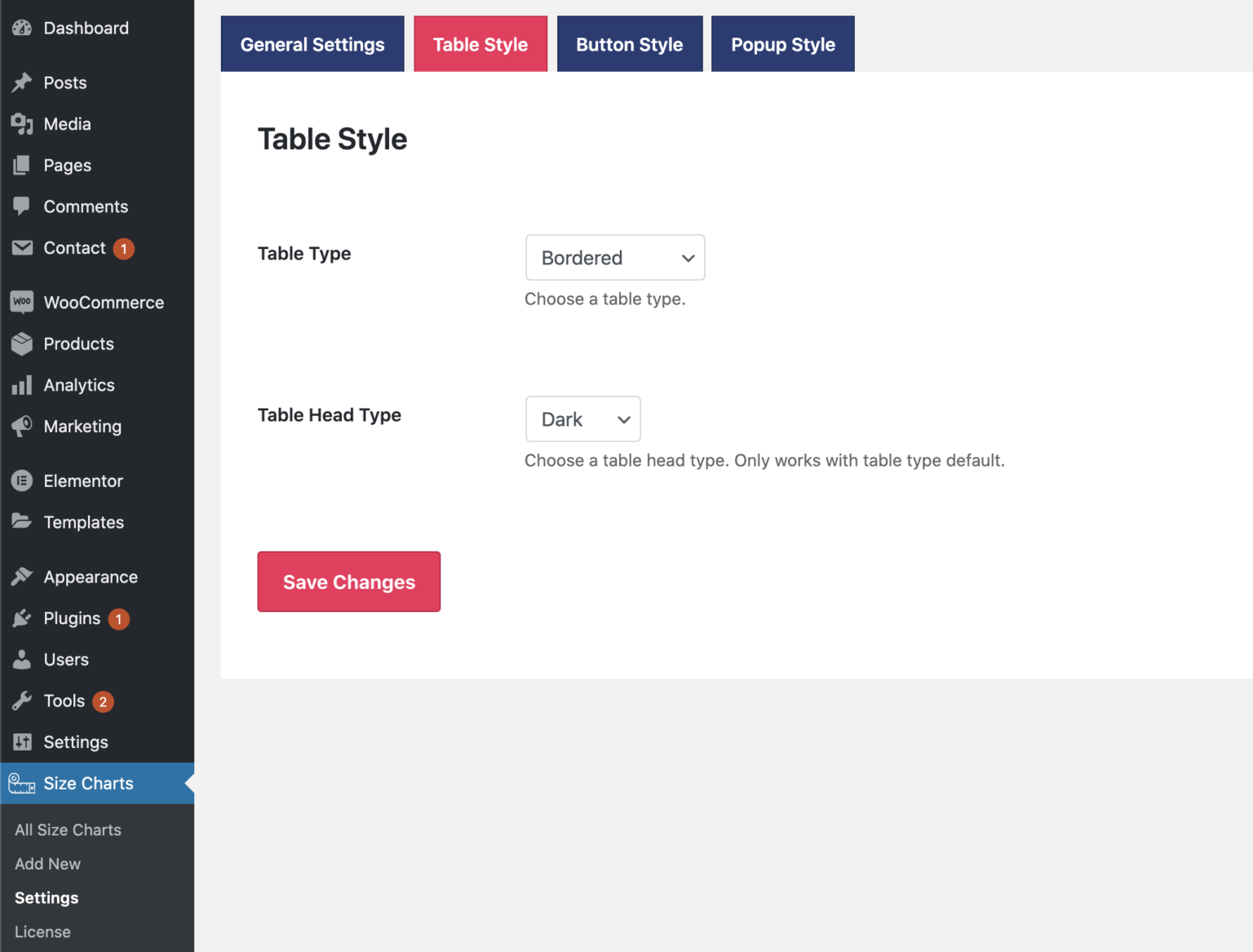 Table Style (Pro) - WPBean Documentation