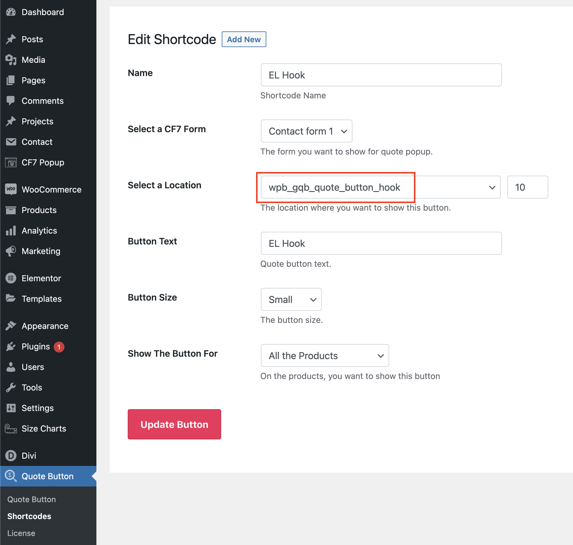 Show Quote Button in Divi/ Elementor Pro - WPBean Documentation
