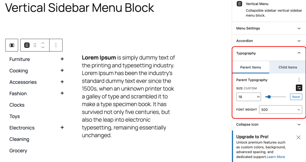 Typography Settings - WPBean Documentation