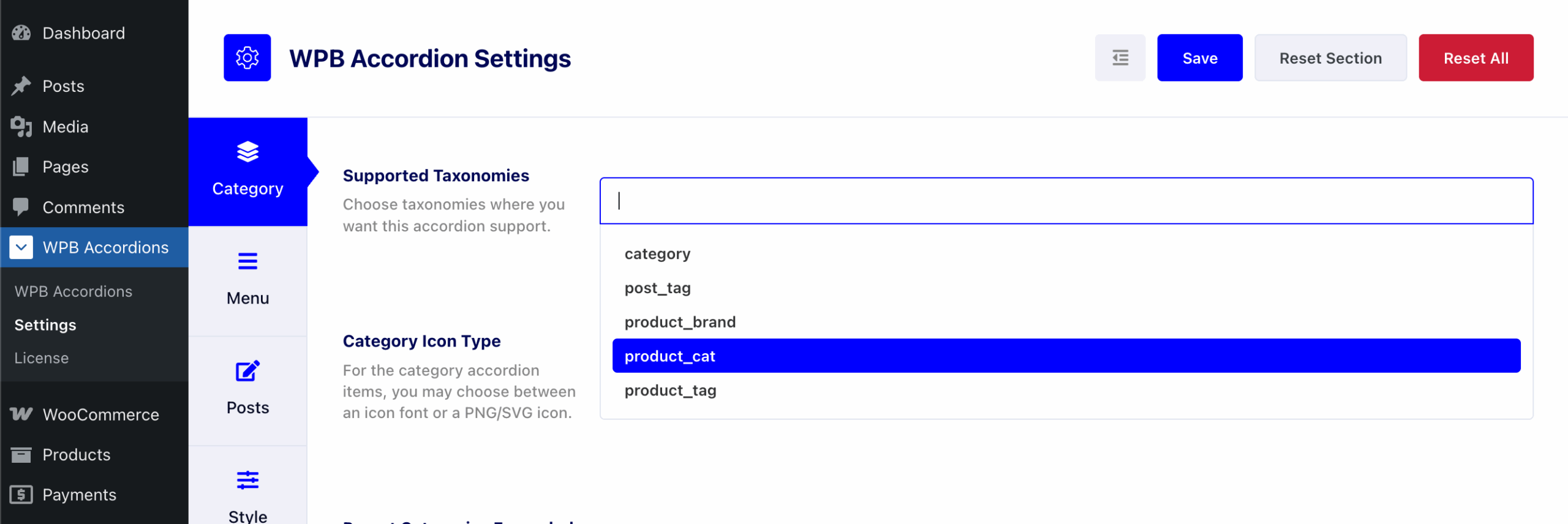 Manage Categories Icons - WPBean Documentation